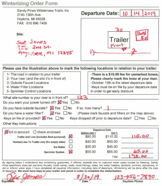 Winterizations - Sandy Pines